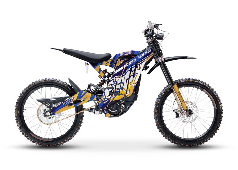 Suronics FOX FACTORY RACING Blue & Gold Graphics Kit for Surron ...