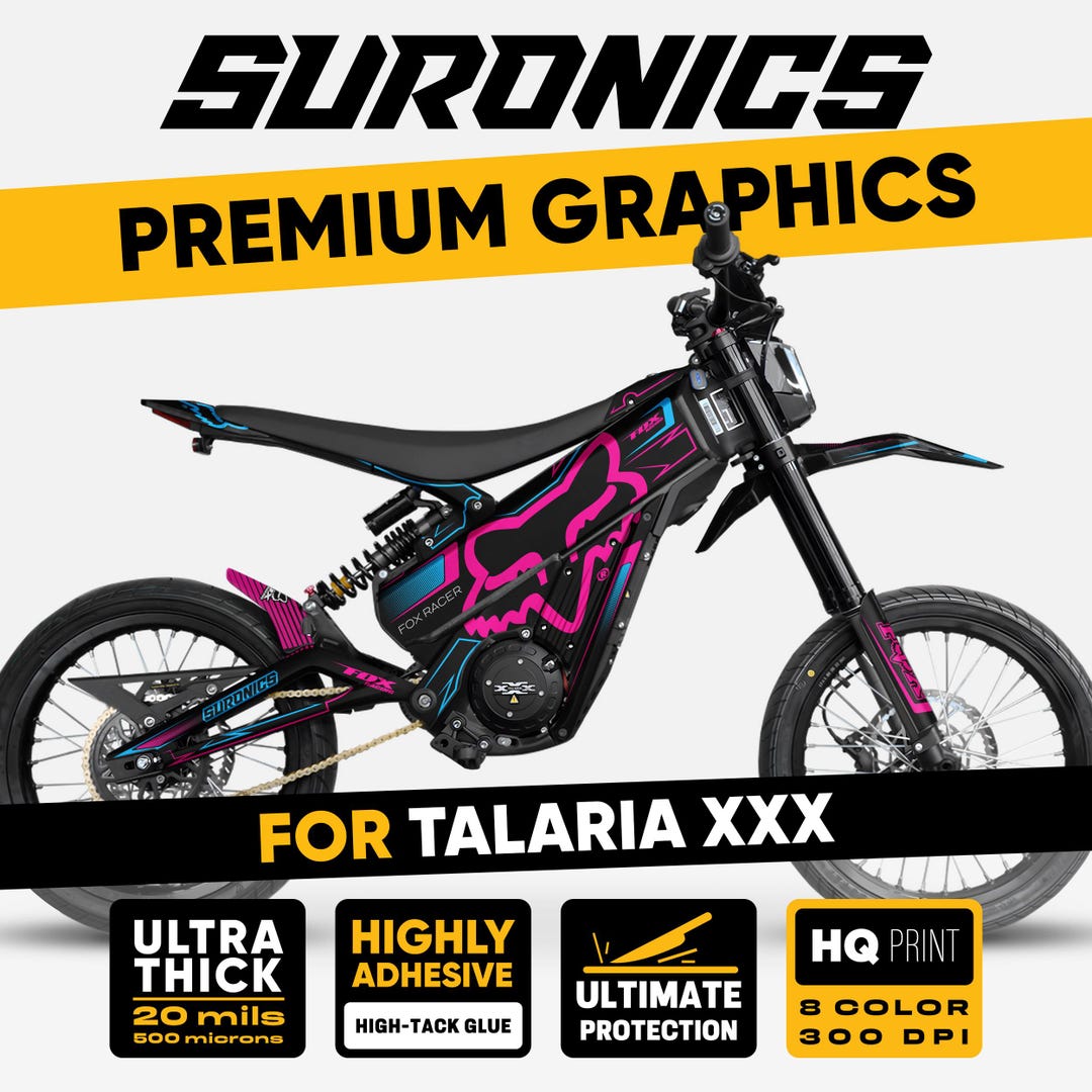 Talaria XXX Graphics Kit FOX RACER Black Magenta Wrap Stickers Kit - Etsy