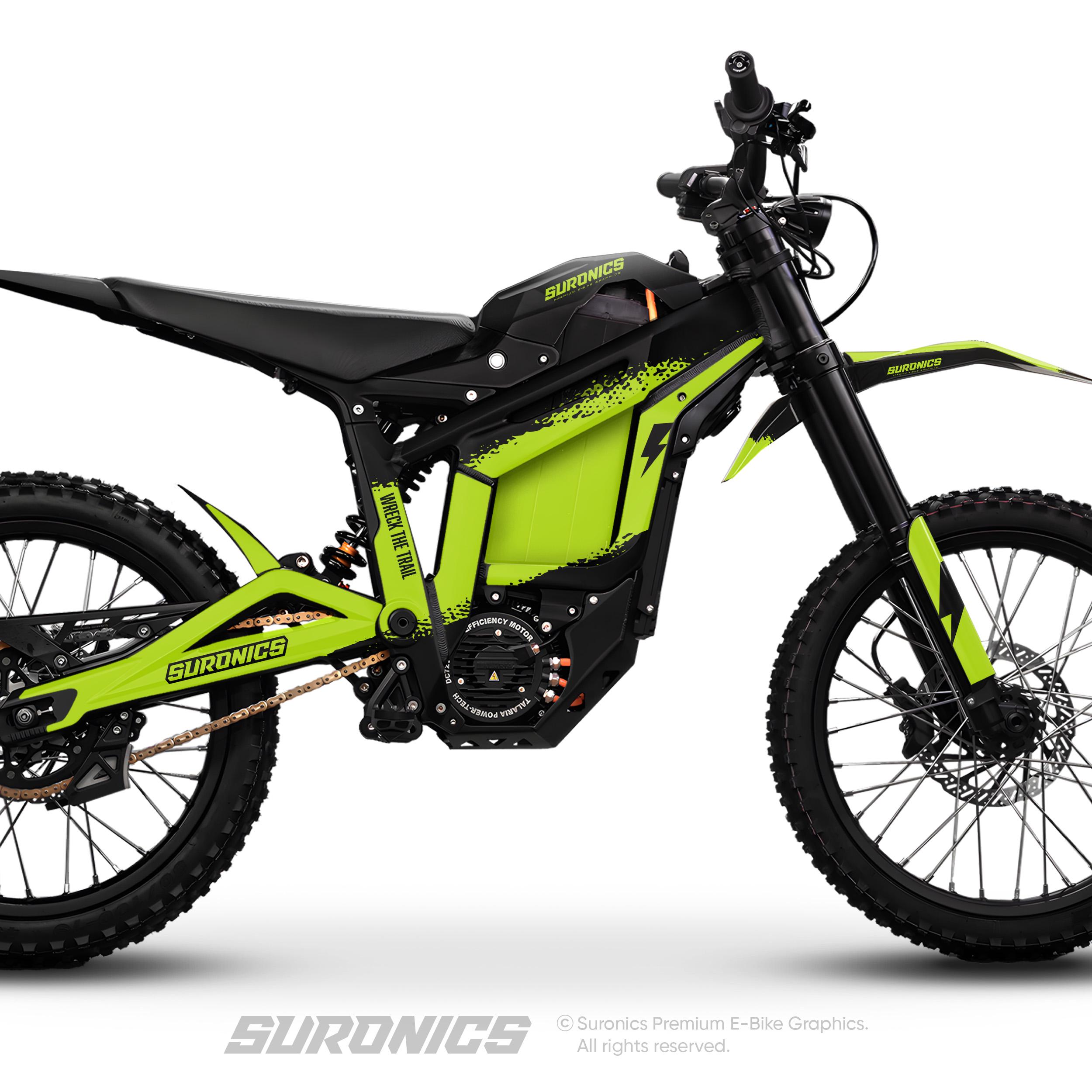 TALARIA Sting MX5 Pro Graphics Kit HALF Black Green Decals Wrap ...