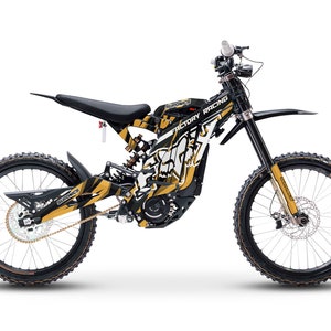 Suronics FOX FACTORY RACING Black & Gold Graphics Kit for Surron ...