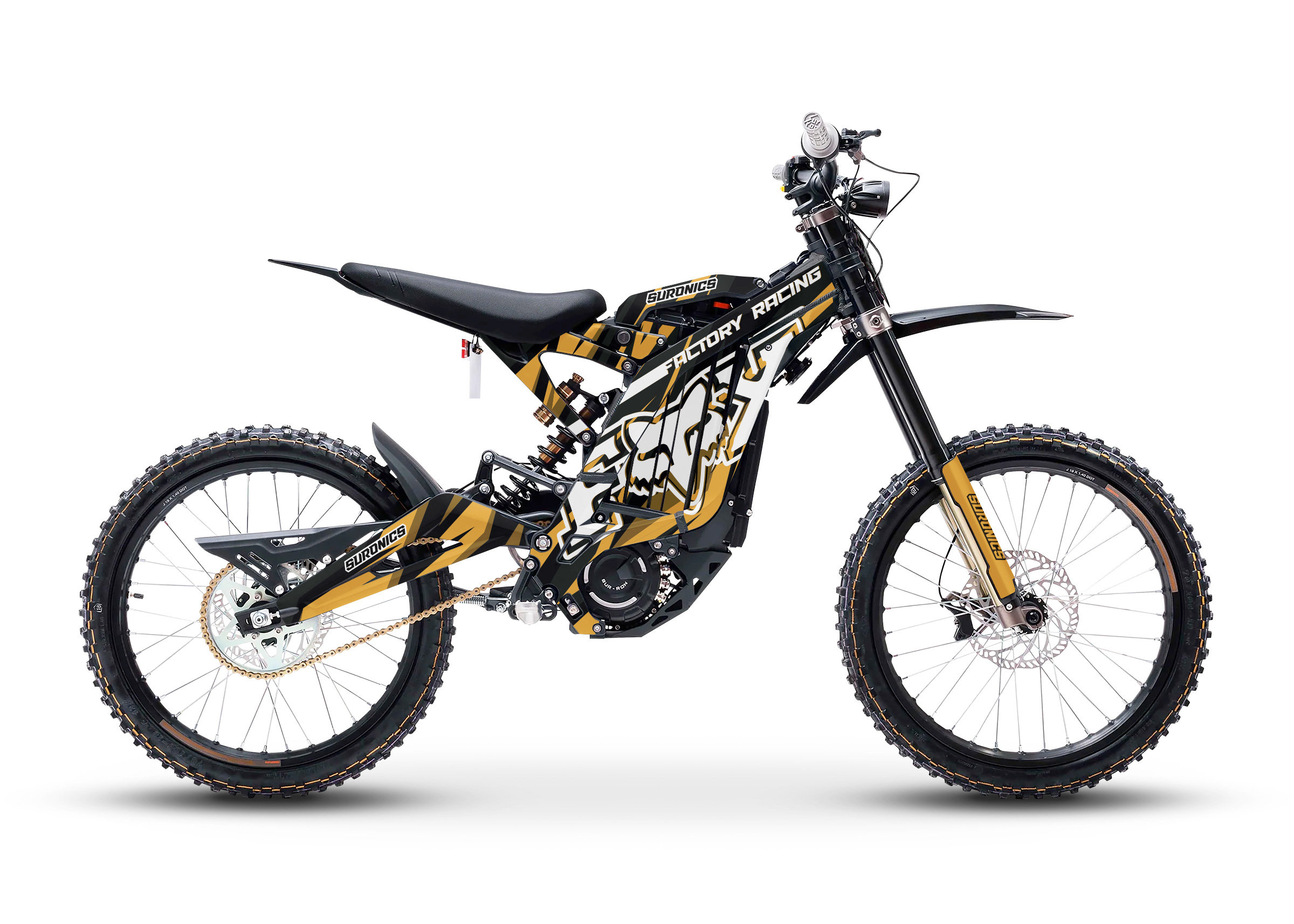 Kit de gráficos Suronics FOX FACTORY RACING en negro y dorado para ...