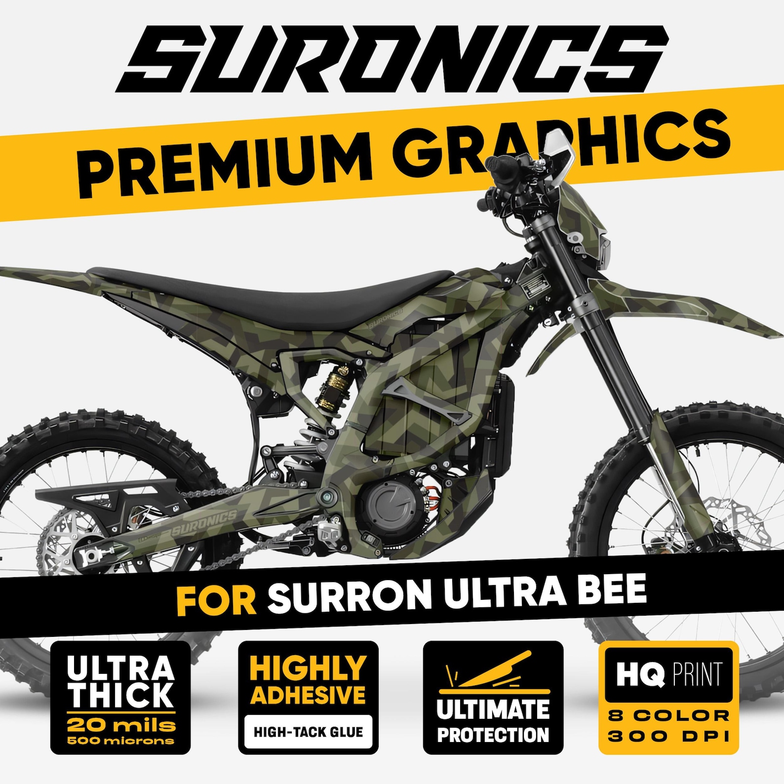 Surron Ultra Bee Graphics - Suronics CAMOX ORIGINAL Graphics Kit Decal ...