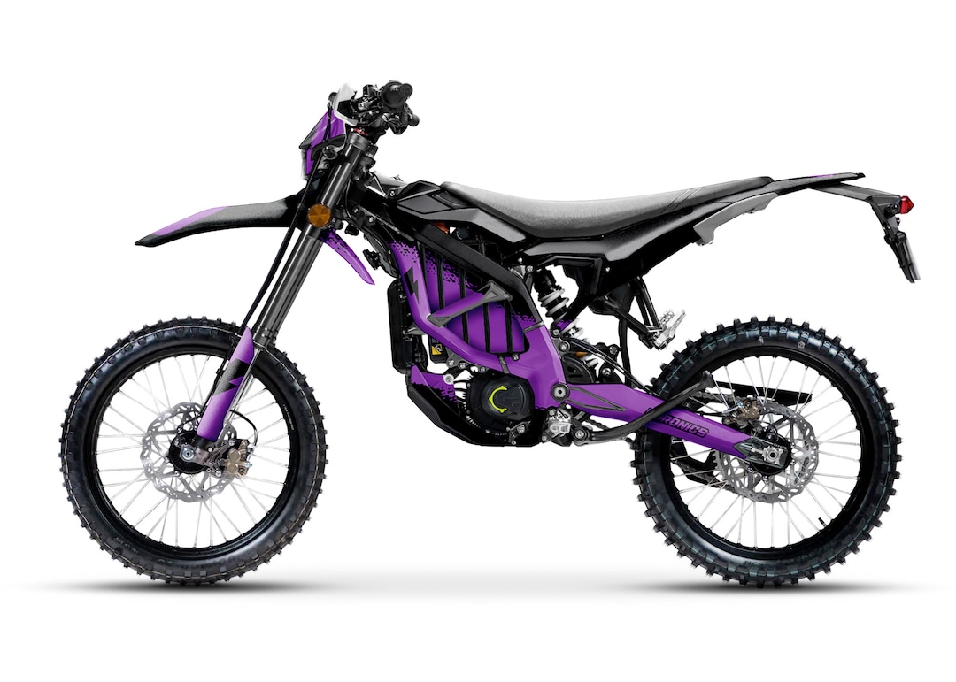 Surron Ultra Bee Graphics Suronics HALF BLACK PURPLE Graphics Kit Decal ...