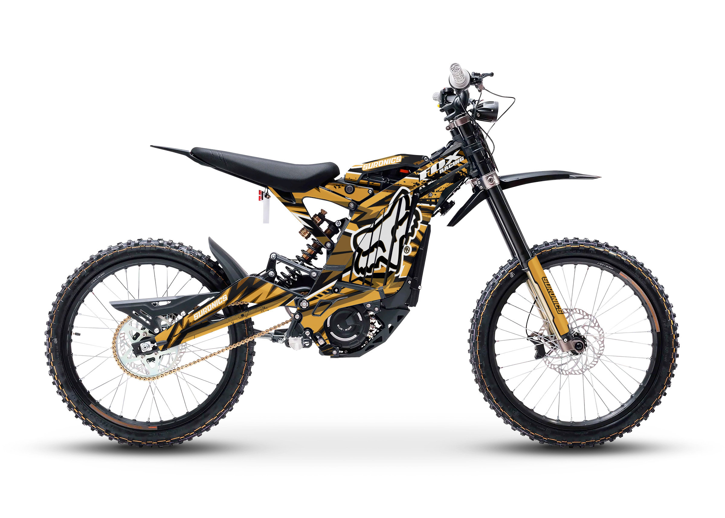 Suronics FOX WILD Black & Gold Graphics Kit for Surron Lightbee X ...