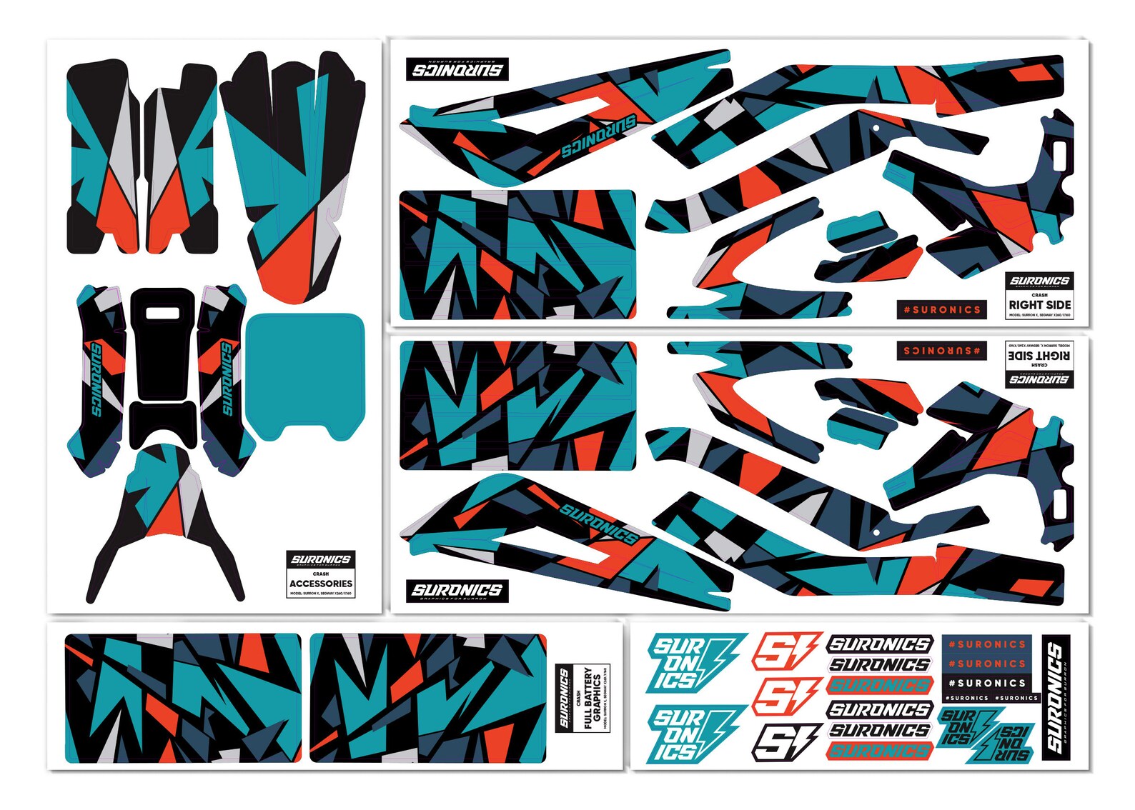 Sur-ron Light Bee X Graphics Kit - Crash Graphics Kit for Surron ...