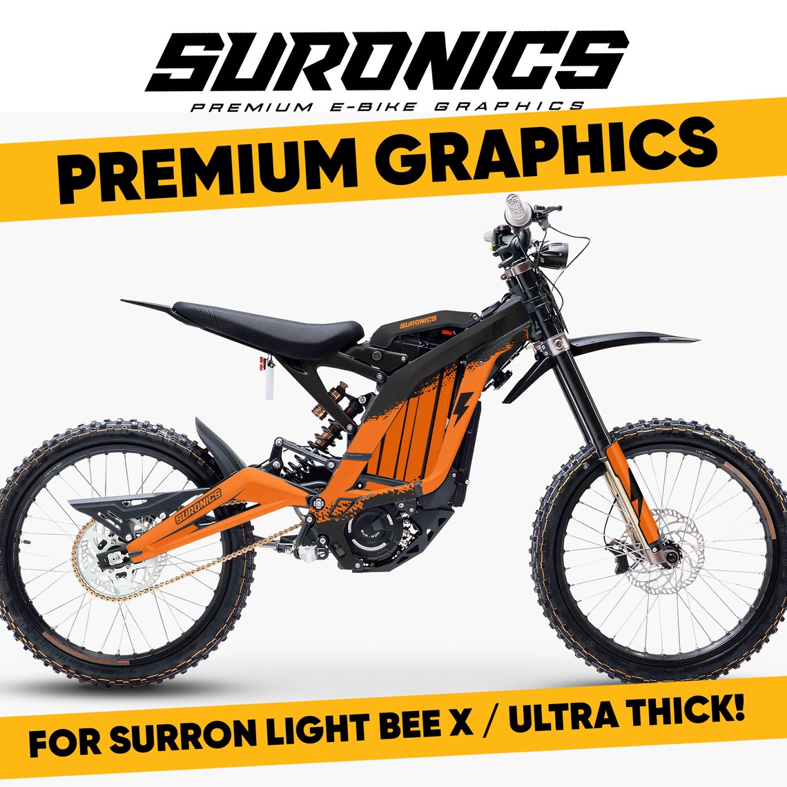 Suronics HALF ORANGE Graphics Kit for Surron Lightbee X, Segway X160 ...