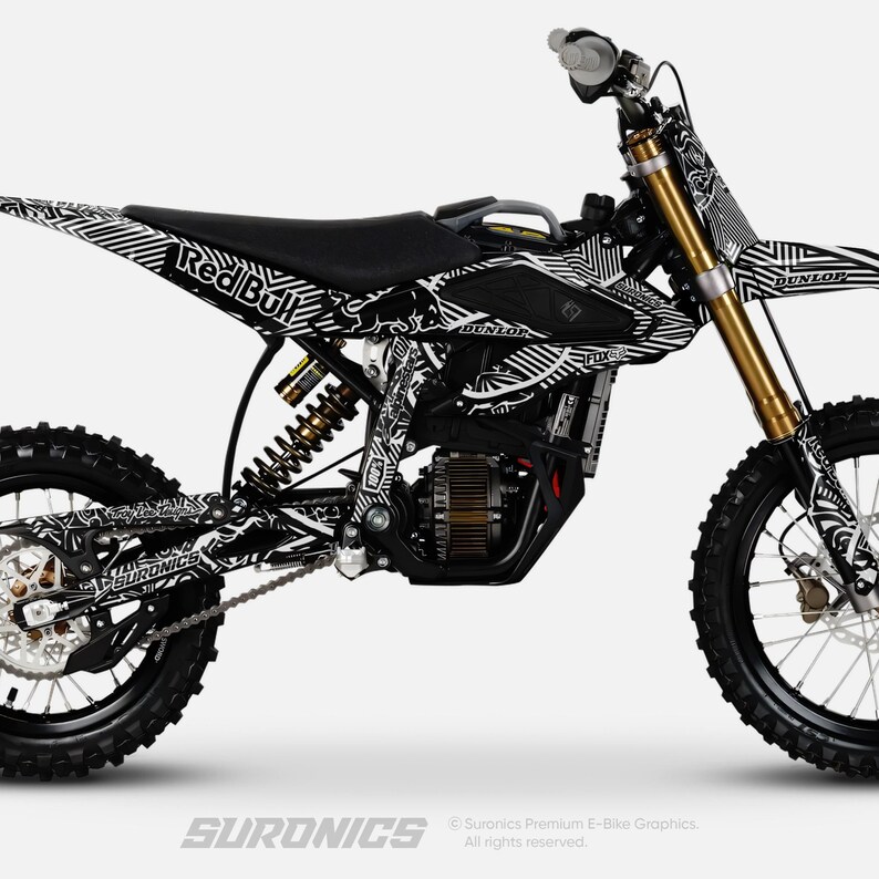 Surron Hyper Bee Graphics Kit RACE ART Black White Decals Vinyl Wrap ...