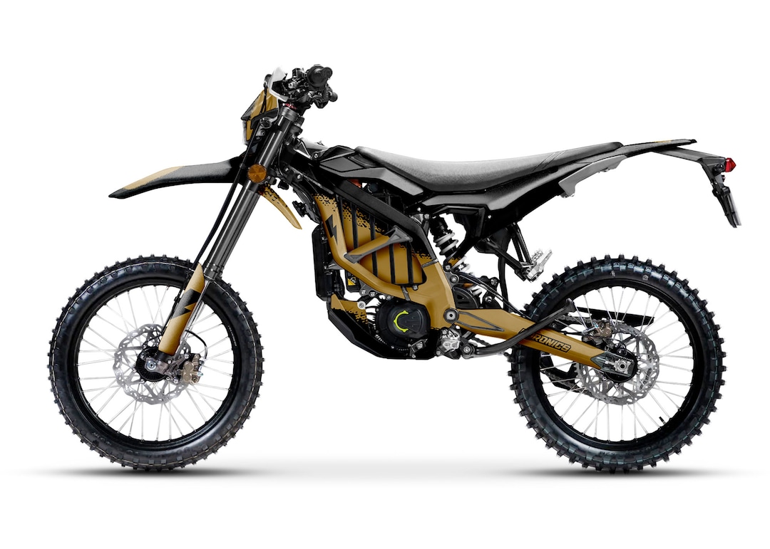 Surron Ultra Bee Graphics Suronics HALF GOLD BLACK Graphics Kit Decal ...