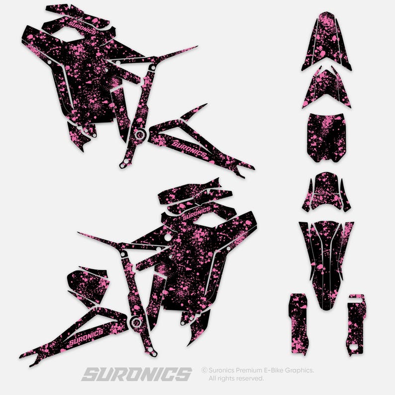 TALARIA Sting MX5 Pro Graphics Kit SPLATTER Black Pink Decals Wrap ...