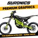 Surron Ultra Bee Graphics - Suronics HALF BLACK LIME Graphics Kit Decal ...