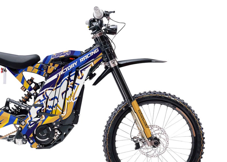 Suronics FOX FACTORY RACING Blue & Gold Graphics Kit for Surron ...