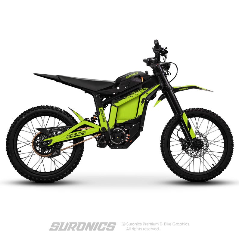 TALARIA Sting MX5 Pro Graphics Kit HALF Black Green Decals Wrap ...