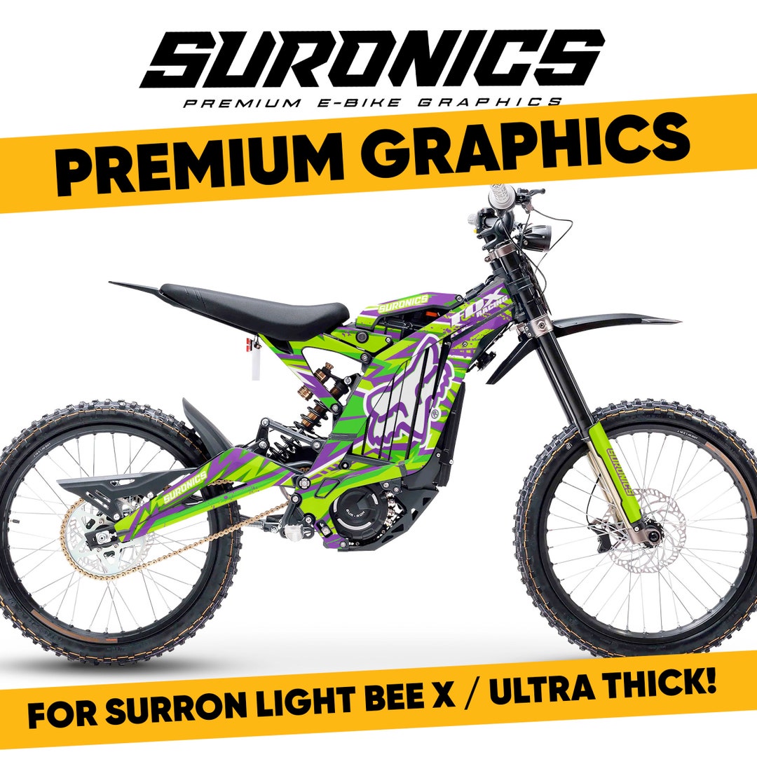 Sur-ron Light Bee X Graphics Kit FOX WILD Purple & Green Graphics Kit ...