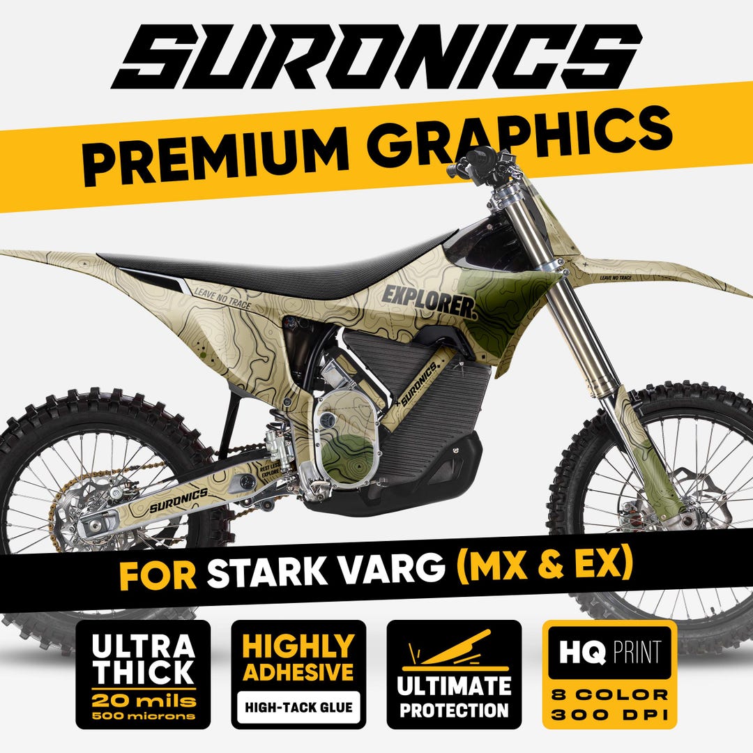 Stark Varg MX EX Graphics Kit EXPLORER Sand Olive Decals Wrap Stickers ...