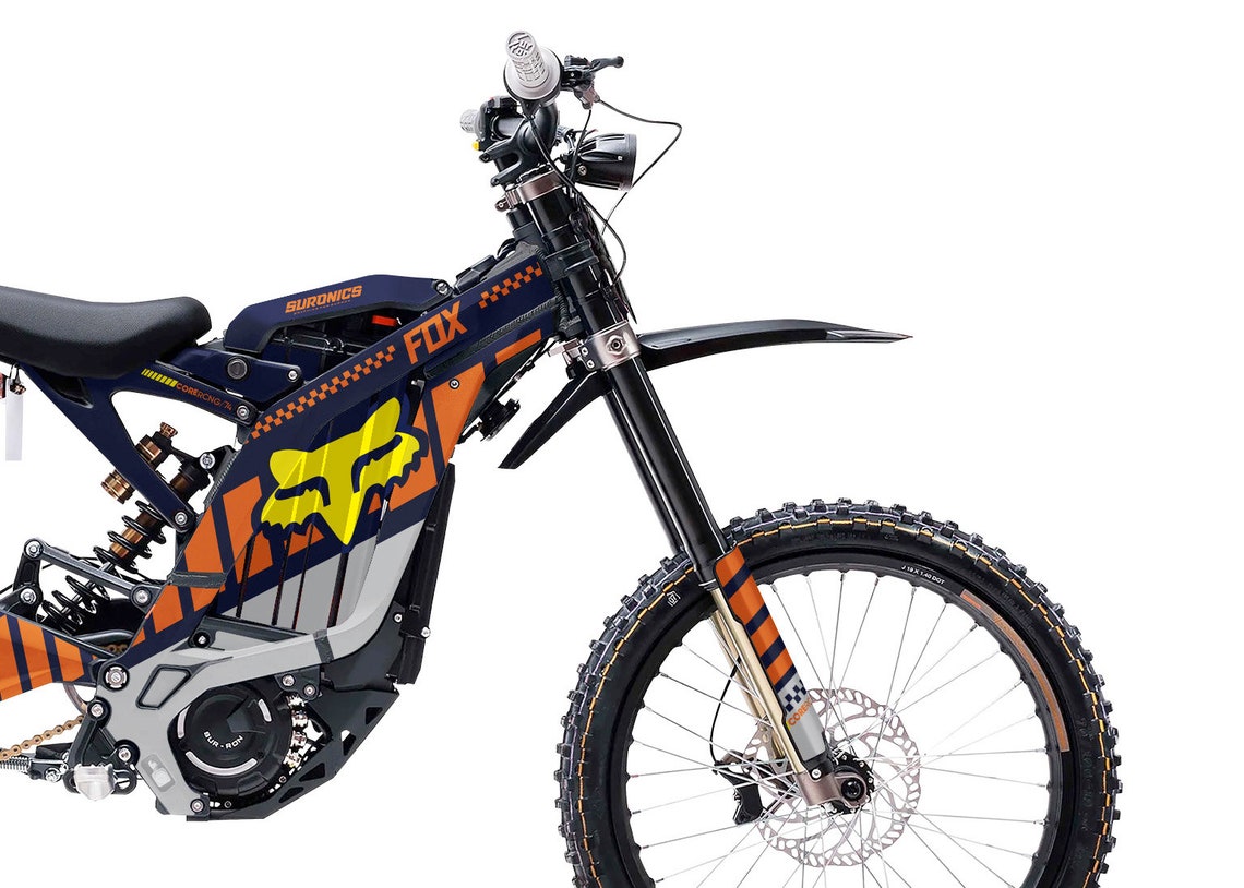 Suronics FOXY RACE Blue & Orange Graphics Kit for Surron Lightbee X ...