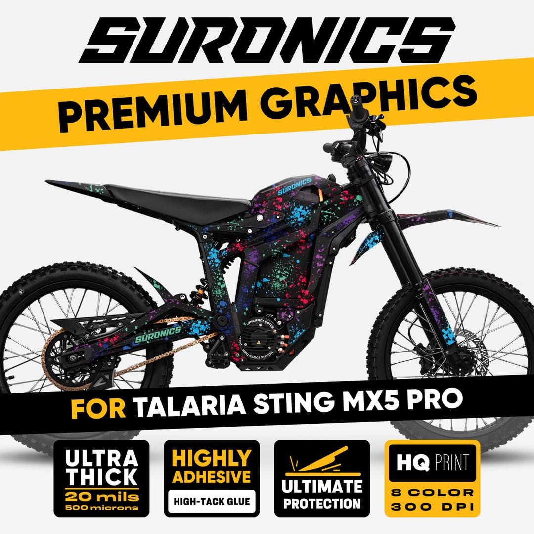 TALARIA Sting MX5 Pro Graphics Kit SPLATTER Multicolor Decals Wrap ...