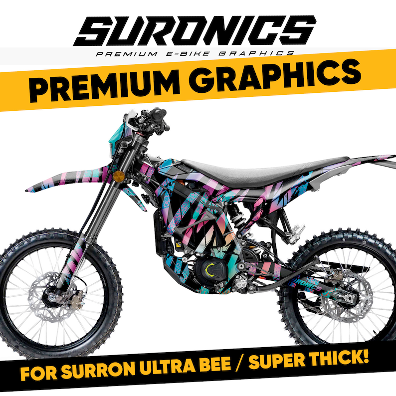 Surron Ultra Bee Graphics - Suronics WAPOR Wild Purple Green Graphics ...