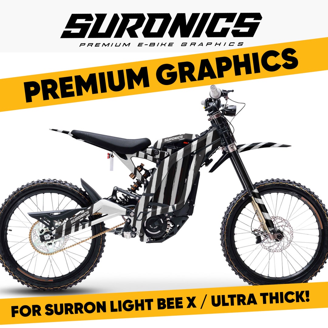 Suronics ZEBRA Black White Graphics Kit for Surron Lightbee X, Segway ...