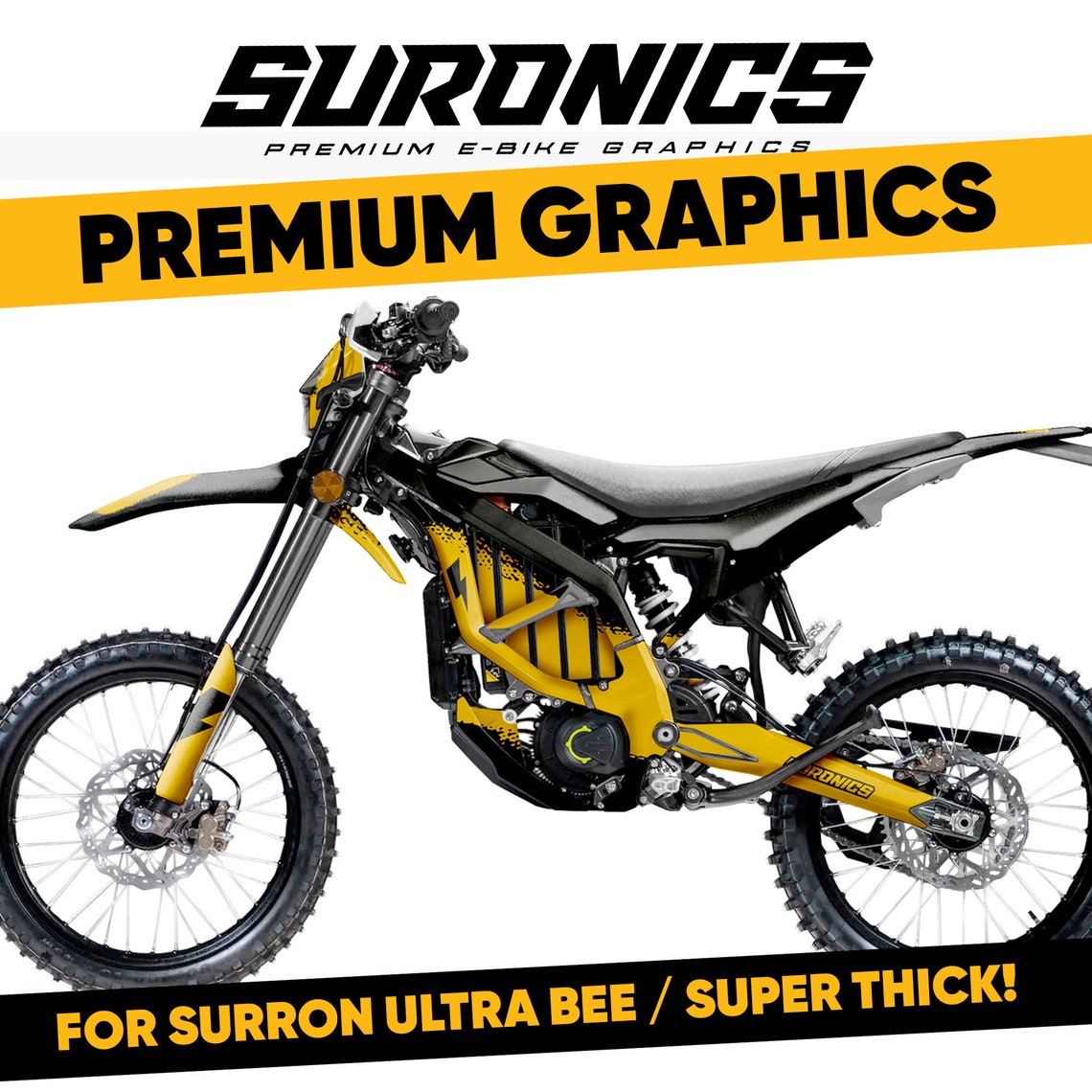 Surron Ultra Bee Graphics - Suronics HALF MUSTARD Graphics Kit Decal ...
