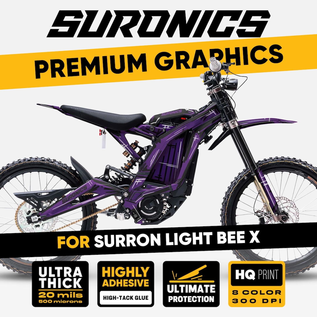 Surron Light Bee X Graphics Kit MARKER PURPLE Decals Stickers Kit - Etsy