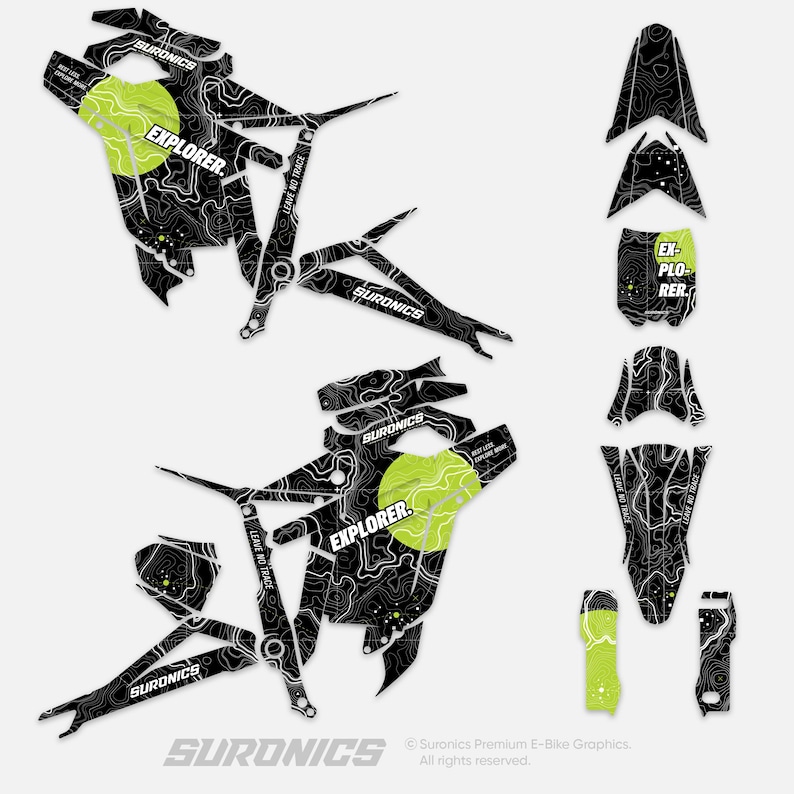 TALARIA Sting MX5 PRO Graphics Kit EXPLORER Black Green Decals Wrap ...