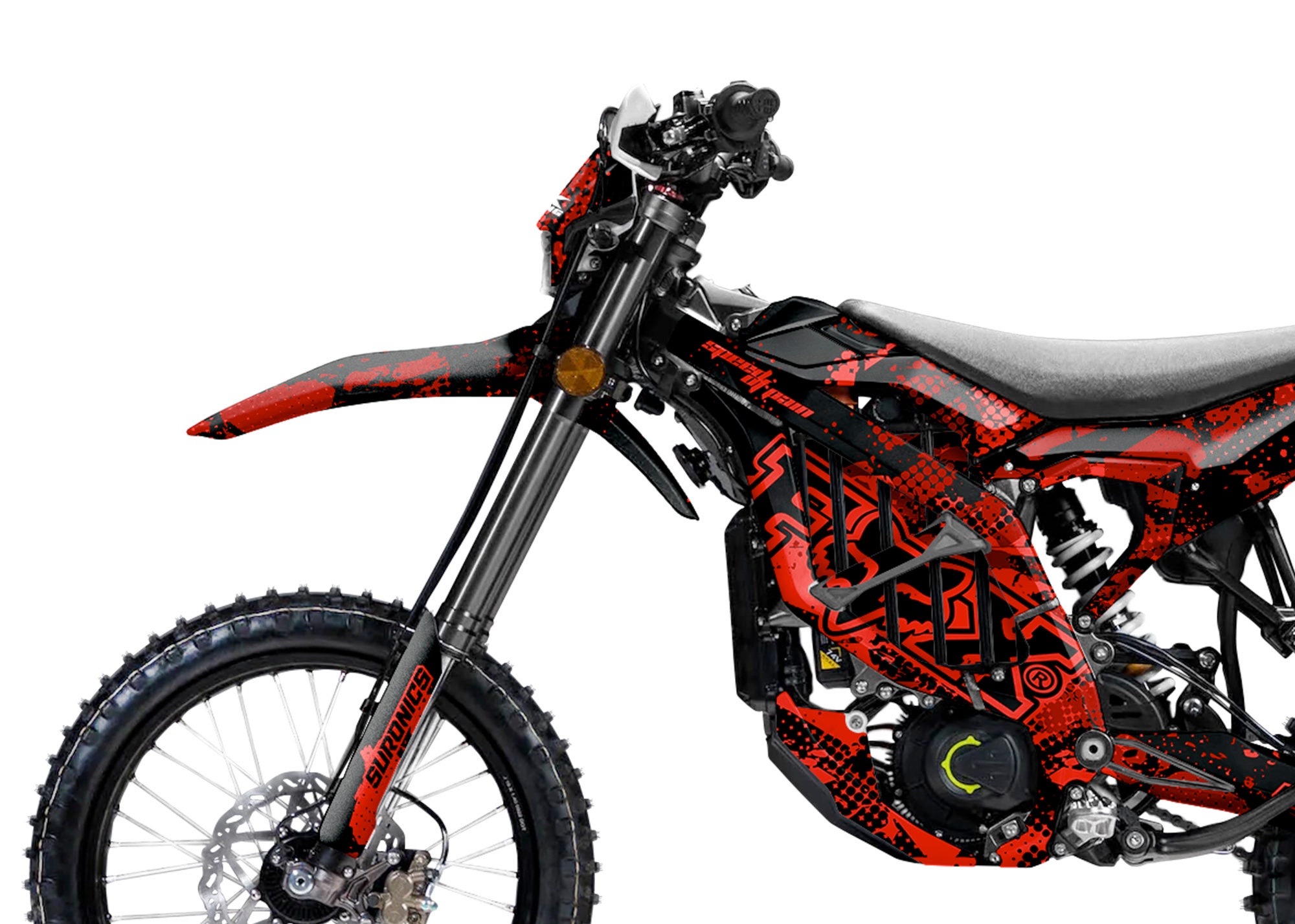 Surron Ultra Bee Graphics - Suronics FOX Speed Rider Black Red Graphics ...