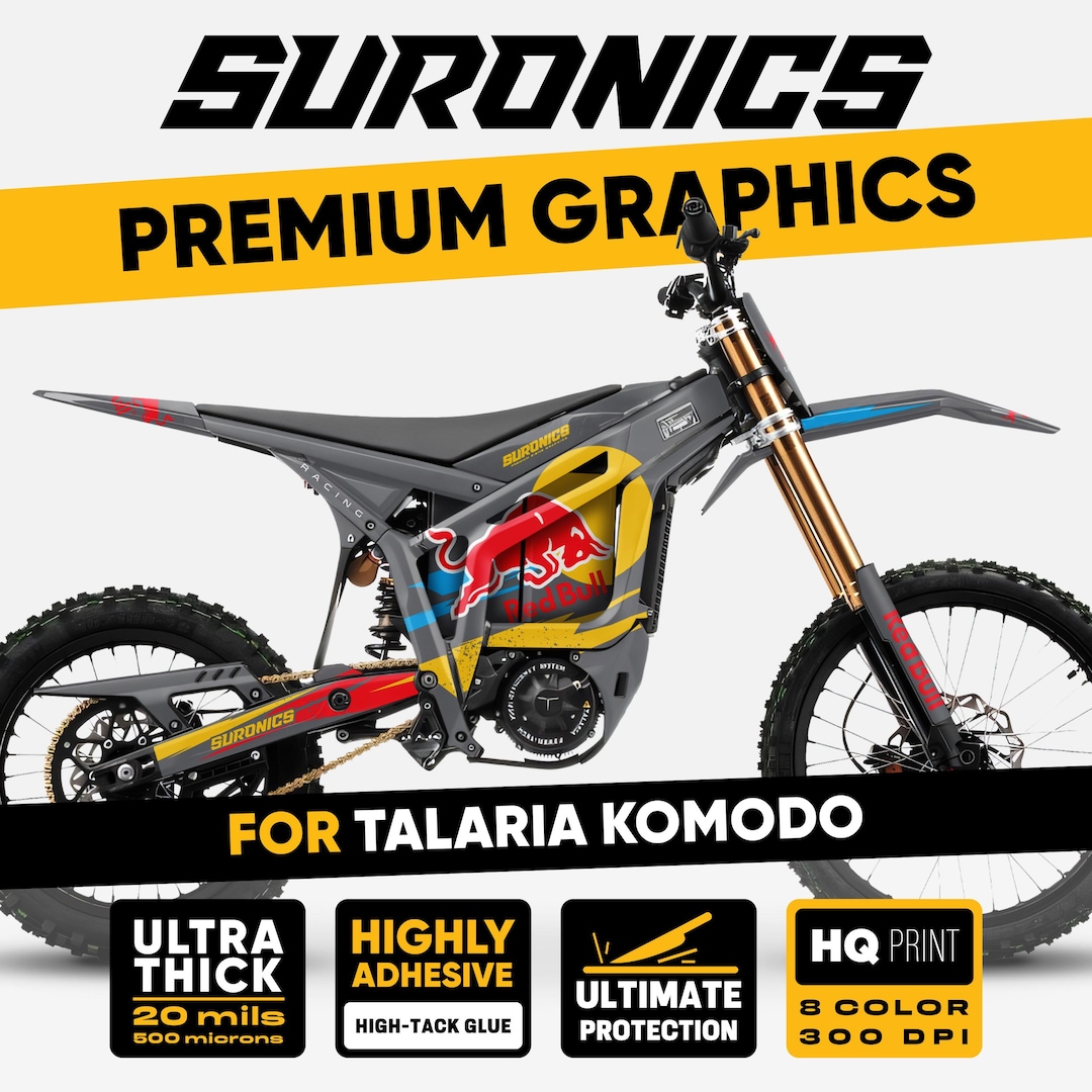 Talaria Komodo Graphics Kit ORIGINAL BULL Grey Decals Vinyl Wrap ...