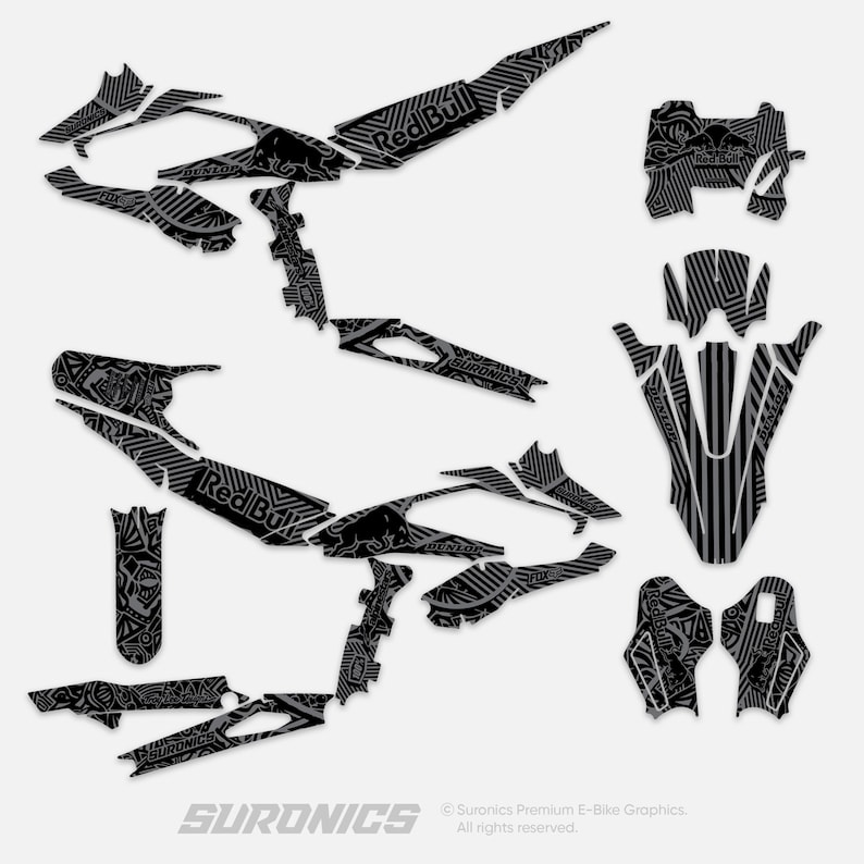 Surron Hyper Bee Graphics Kit RACE ART Black Grey Decals Vinyl Wrap ...