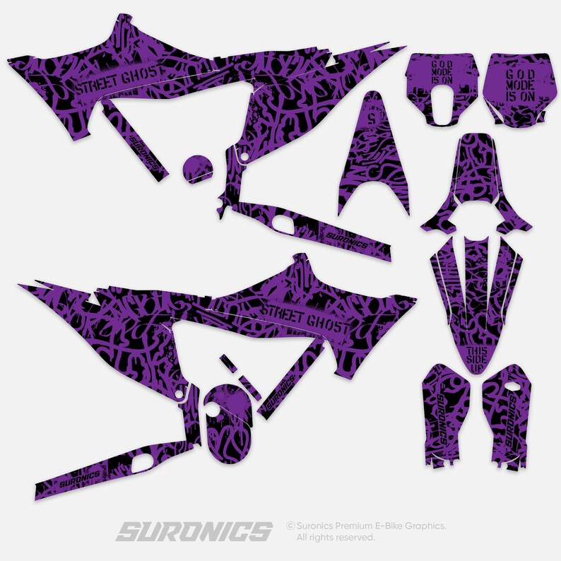 Stark Varg MX EX Graphics Kit Street GHOST Black Purple Decals Wrap ...