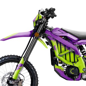 Surron Ultra Bee Graphics - Suronics PURPLE GREEN Graphics Kit Decal ...