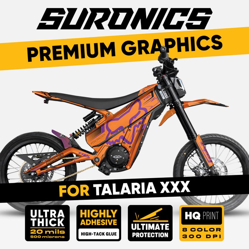 Talaria XXX Graphics Kit FOX RACER Orange Purple Wrap Stickers Kit - Etsy