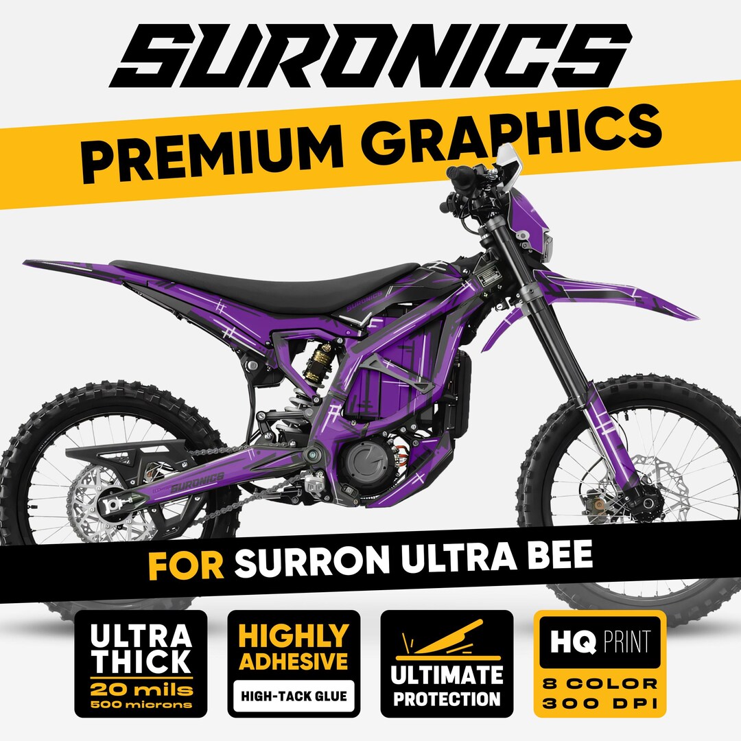 Surron Ultra Bee Graphics Kit MARKER Purple Decals Vinyl Wrap Sticker ...