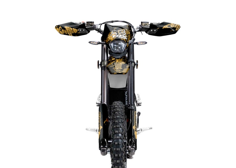 Surron Ultra Bee Graphics - Suronics FOX Speed Rider Black Gold Yellow ...