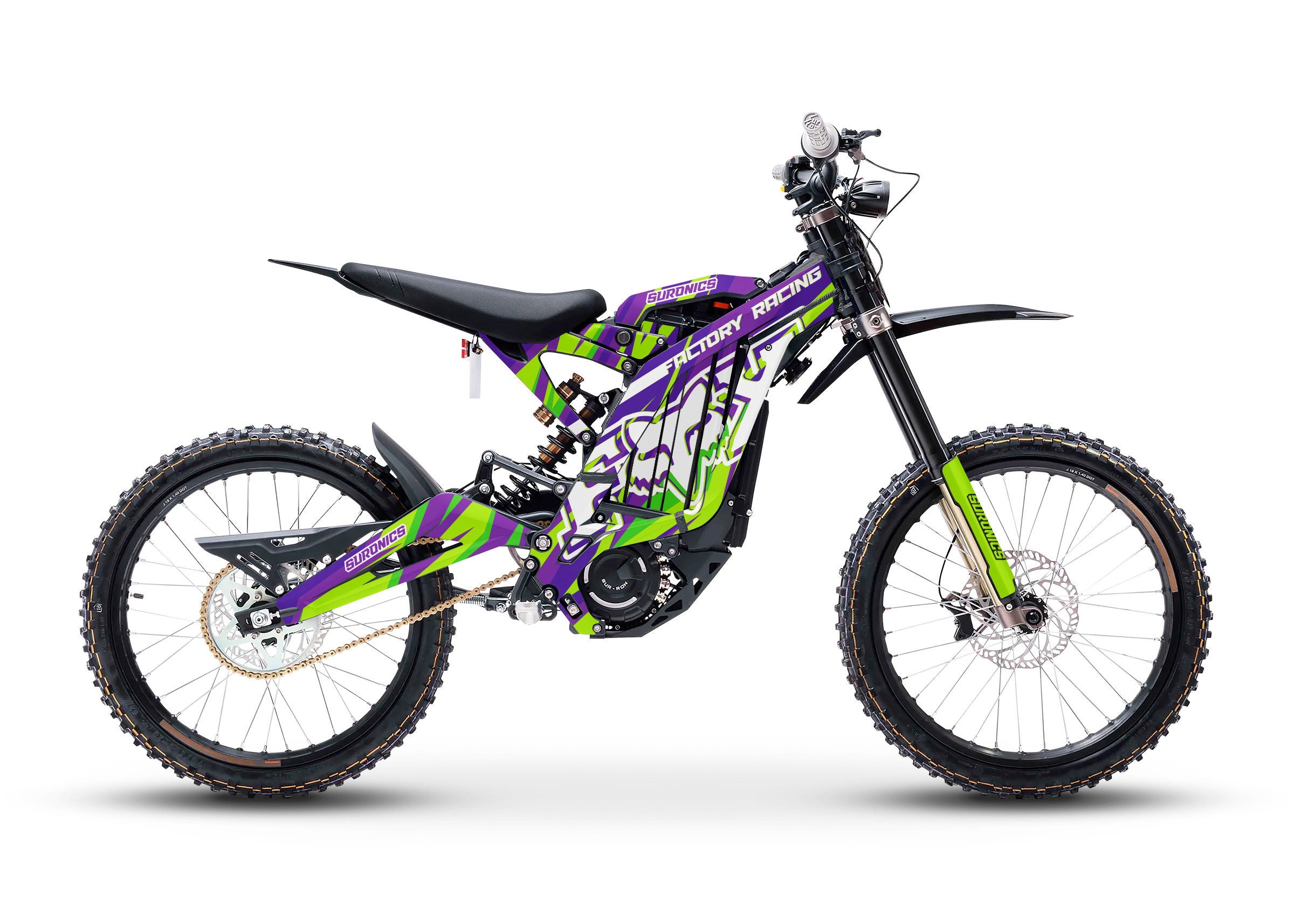 Suronics FOX FACTORY RACING Purple & Green Graphics Kit for Surron ...
