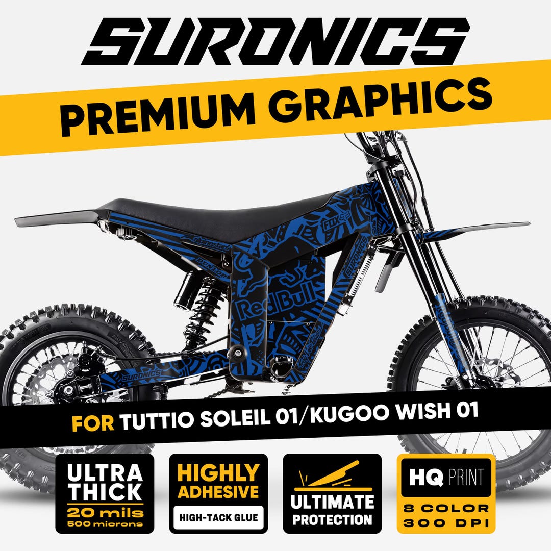 Tuttio Soleil 01 Graphics Kit RACE ART Black Blue Decals Wrap Stickers ...
