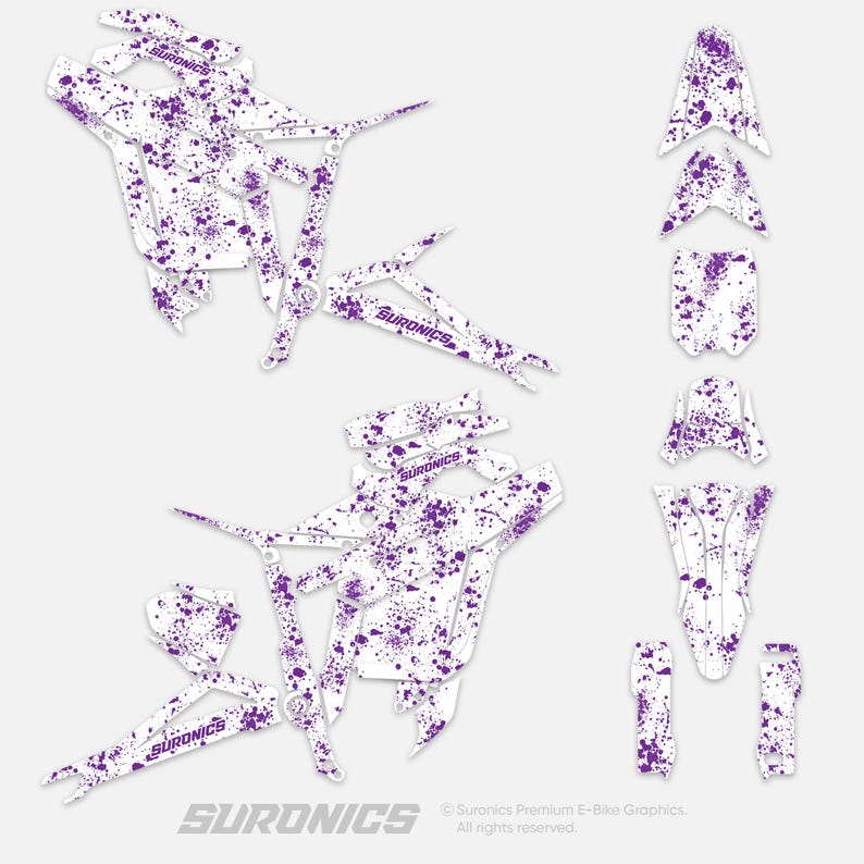 TALARIA Sting MX5 Pro Graphics Kit SPLATTER White Purple Decals Wrap ...