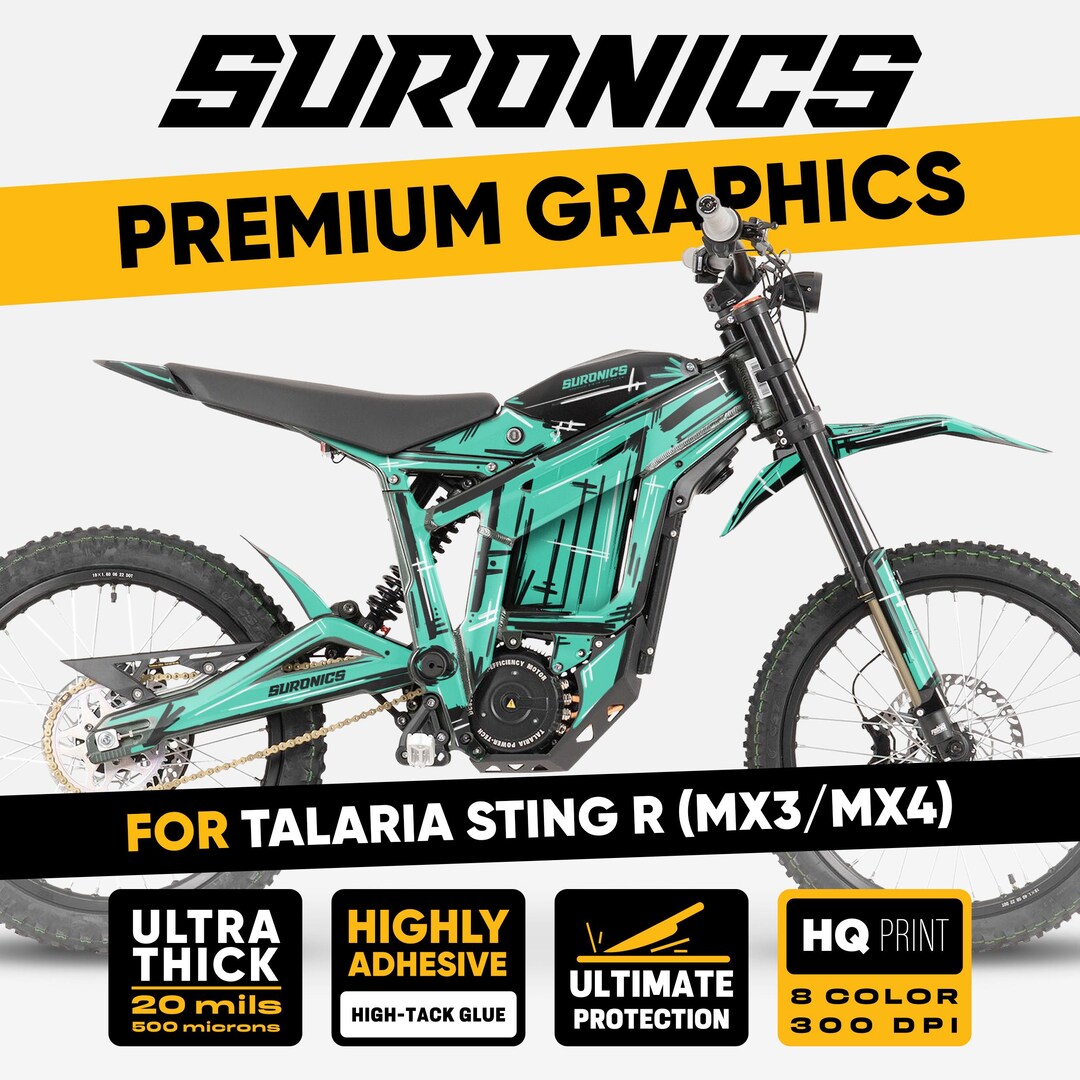 Talaria Sting MX3 MX4 Graphics Kit MARKER MINT Decals Vinyl Wrap ...