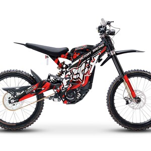 Suronics FOX FACTORY RACING Black & Red Graphics Kit for Surron ...