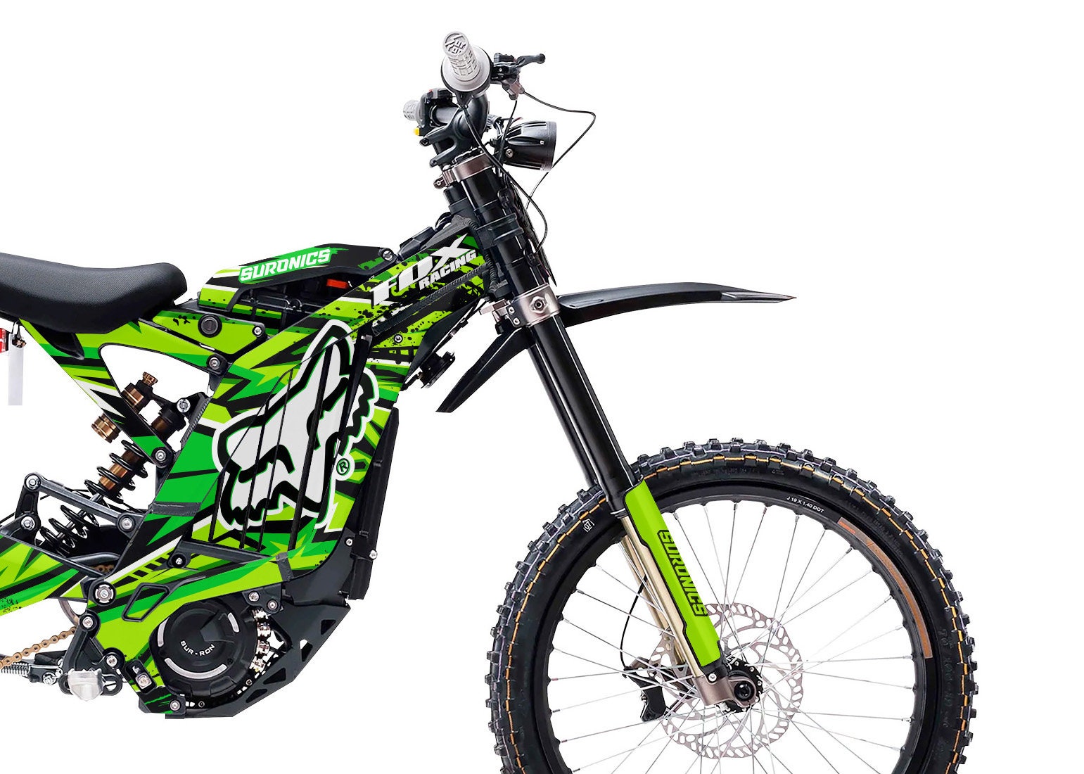 Suronics FOX WILD Black & Green Graphics Kit for Surron Lightbee X ...