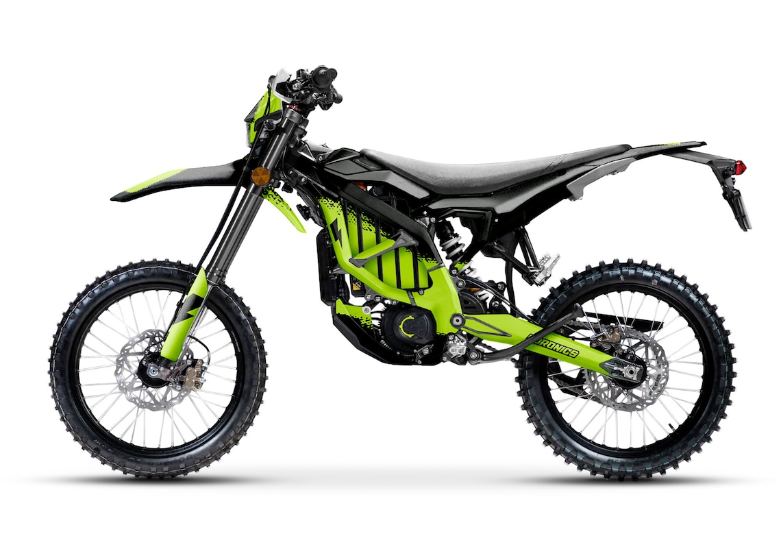 Surron Ultra Bee Graphics - Suronics HALF BLACK LIME Graphics Kit Decal ...