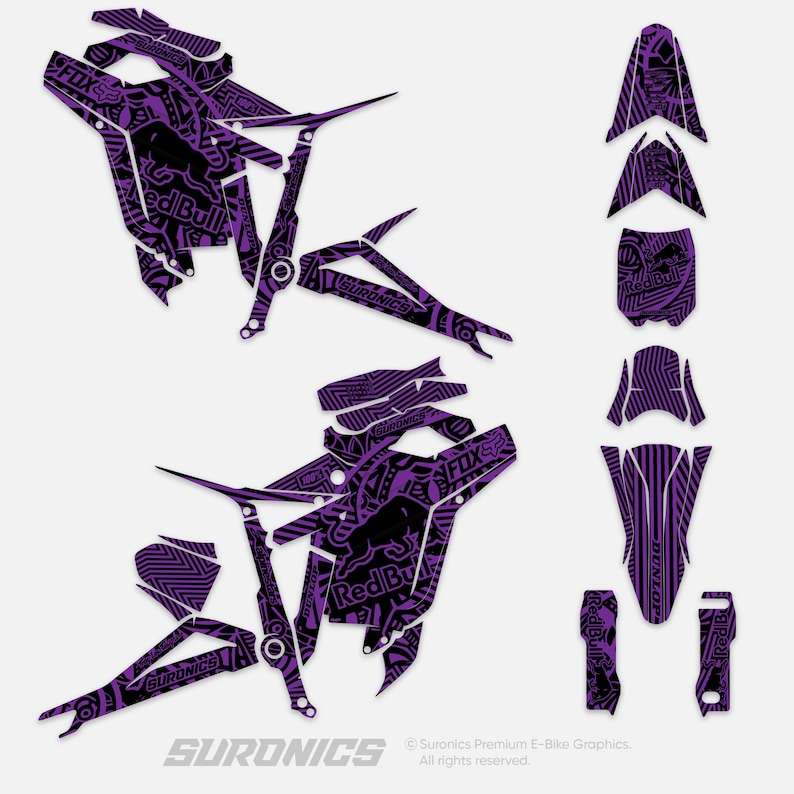 TALARIA Sting MX5 Pro Graphics Kit RACE ART Black Purple Decals Wrap ...