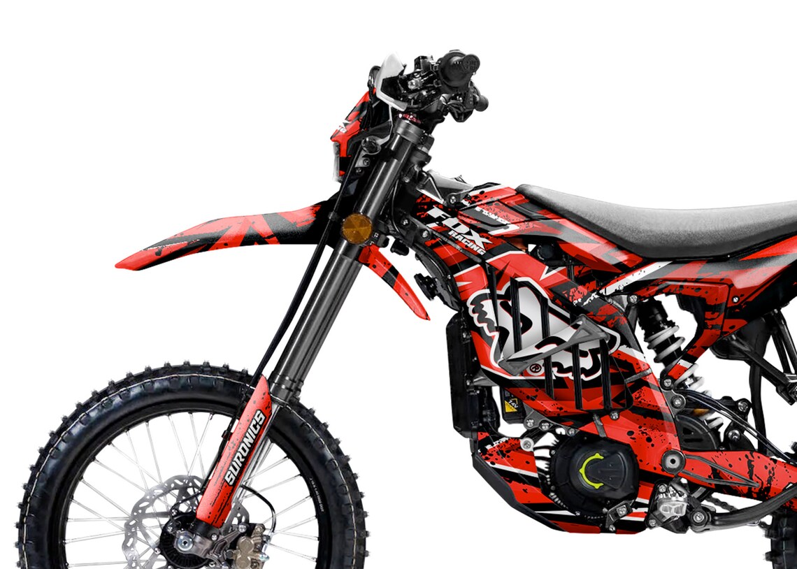 Surron Ultra Bee Graphics - Suronics FOX Wild Black Red Graphics Kit ...
