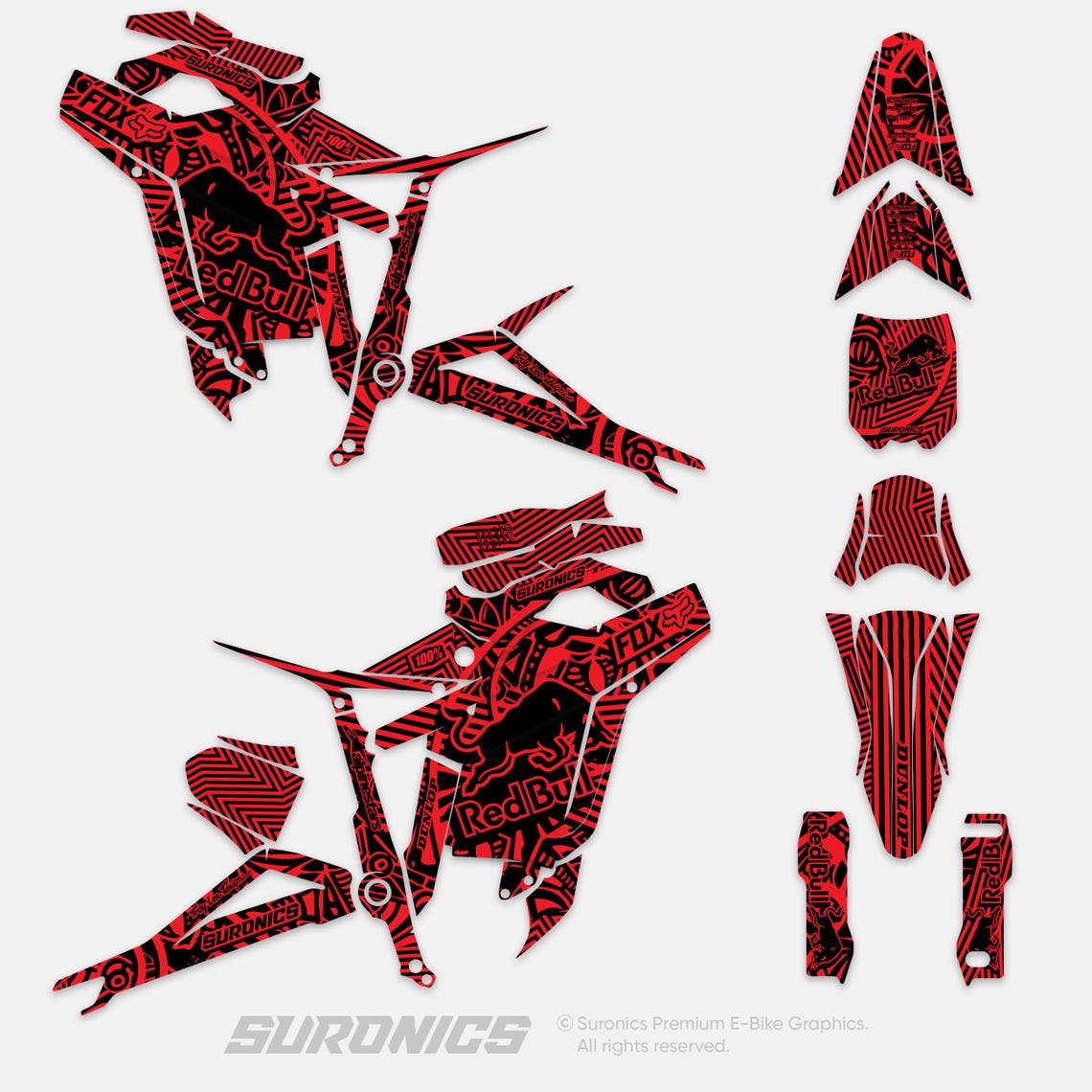 TALARIA Sting MX5 Pro Graphics Kit RACE ART Black Red Decals Wrap ...