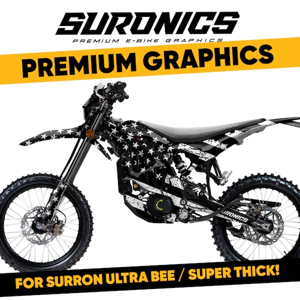 Surron Ultra Bee Graphics Suronics FOX Wild Black Green Graphics Kit ...