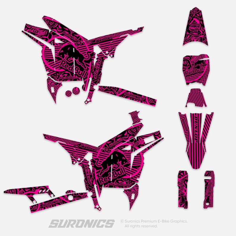 Talaria Komodo Graphics Kit RACE ART Black Magenta Decals Vinyl Wrap ...