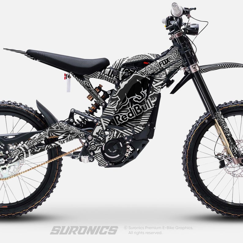 Surron Light Bee X Graphics Kit RACE ART Black White Decals Stickers ...