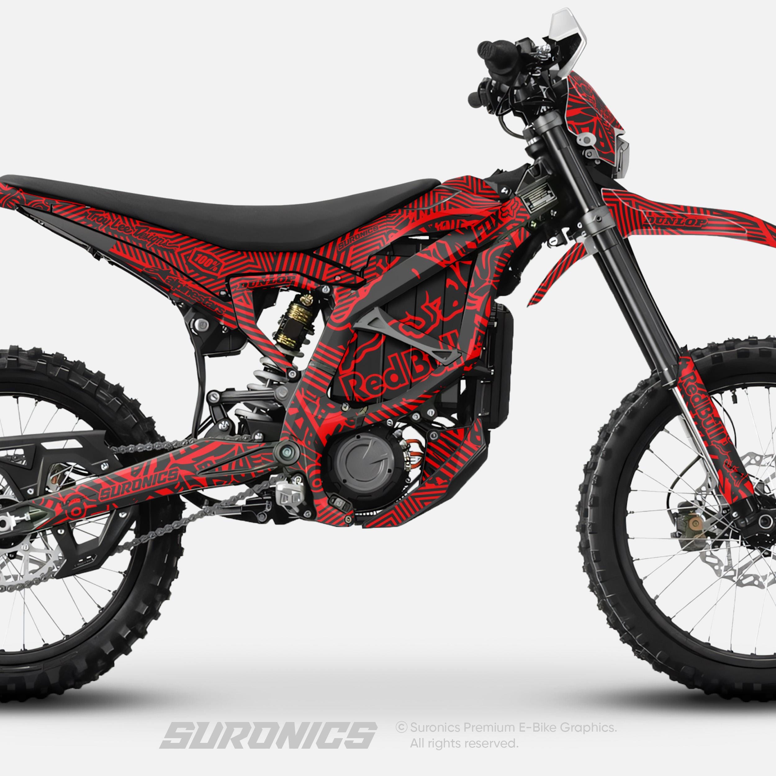 Surron Ultra Bee Graphics Kit RACE ART Black Red Decals Vinyl Wrap ...