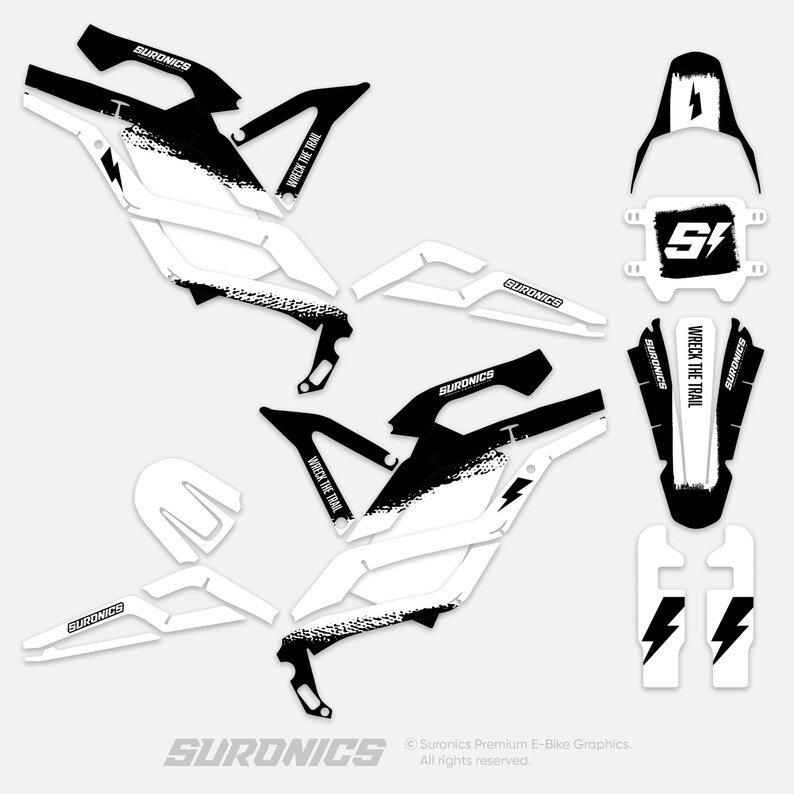 Ventus One Graphics Kit HALF Black White Decals Vinyl Wrap Stickers - Etsy