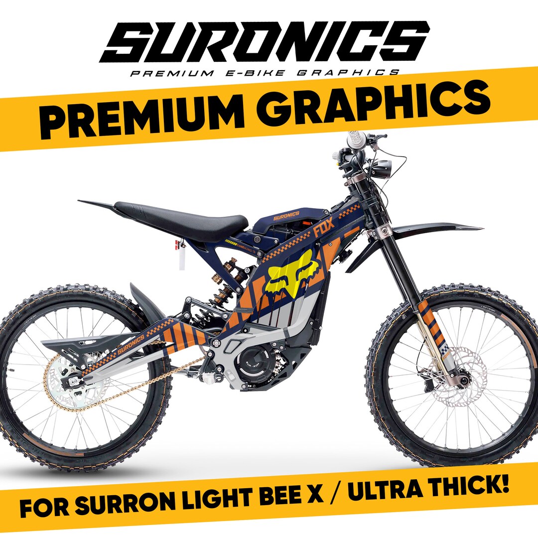 Suronics FOXY RACE Blue & Orange Graphics Kit for Surron Lightbee X ...