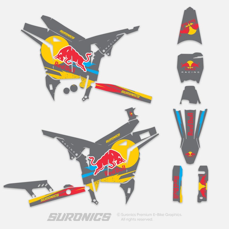 Talaria Komodo Graphics Kit ORIGINAL BULL Grey Decals Vinyl Wrap ...